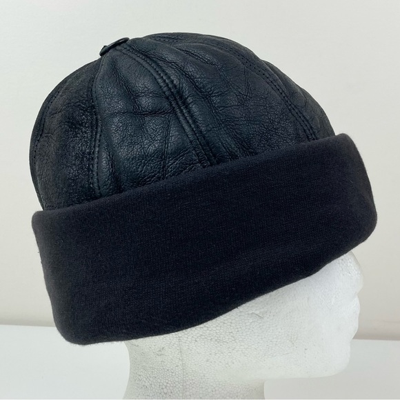 Surell | Accessories | Surell Womens Black Leather Dyed Sheepskin Hat ...